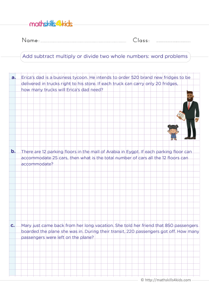 Mixed Operations Math Worksheets Pdf For Grade 5 Multi Step Word 