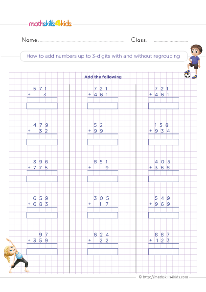 Addition Worksheets For Grade 3 Pdf Mental Math For Class 3 Addition 