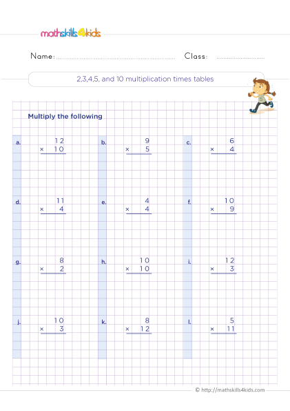 Free Multiplication Facts Fluency Worksheets Pdf For 3rd Graders