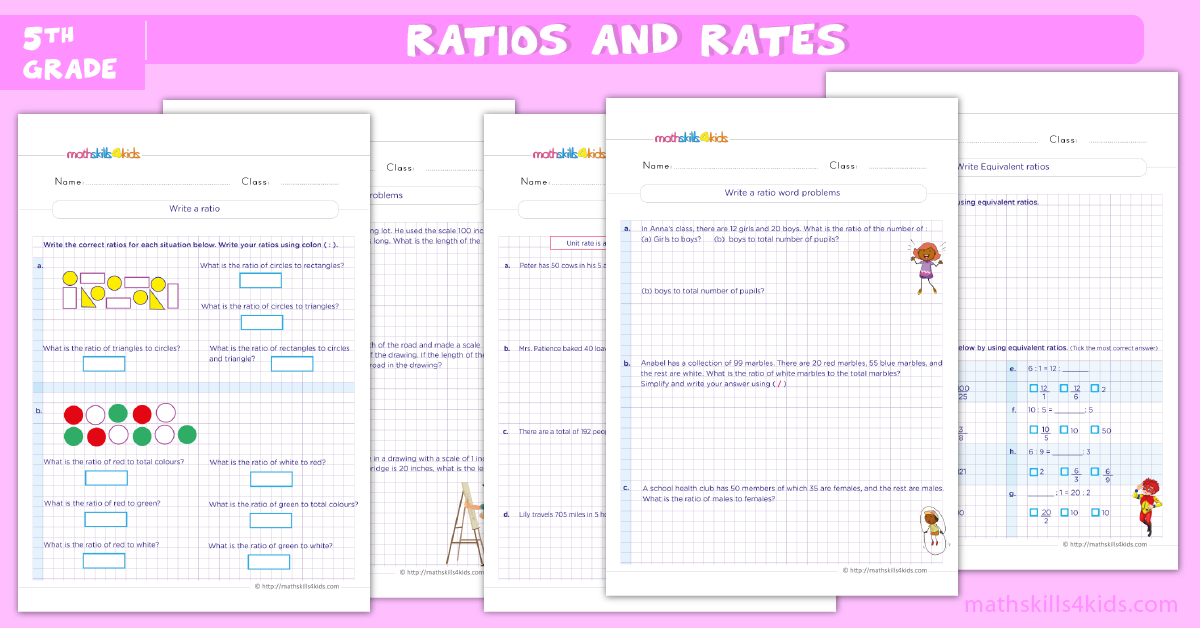 Grade 5 Math Worksheets Ratio Equivalent Ratios And Rates Grade 5 Math Worksheets Ratio Equivalent Ratios And Rates