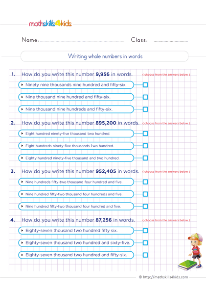 Whole Numbers Worksheets For Grade 6 PDF