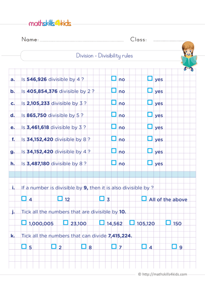 Printable 6th Grade Math Worksheets Division Of Whole Numbers