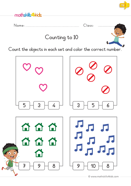 Kindergarten Math Worksheets Counting To 10 Free Printable Counting 