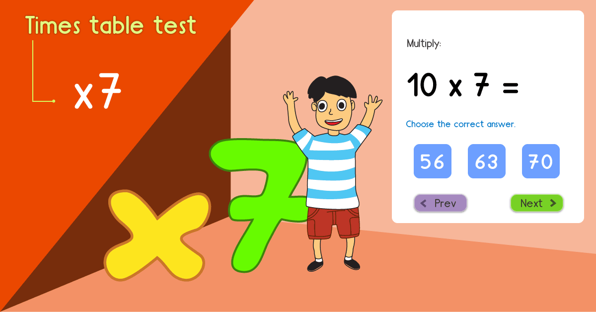 7 Times Table Quiz Multiply By 7 Test