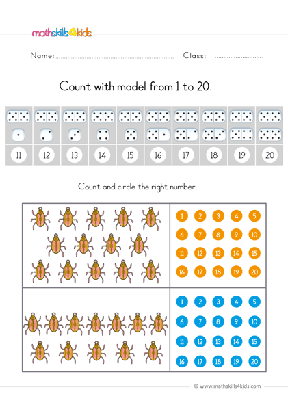 Counting To 20 Worksheets For Preschool Pre K Free Counting To 20 